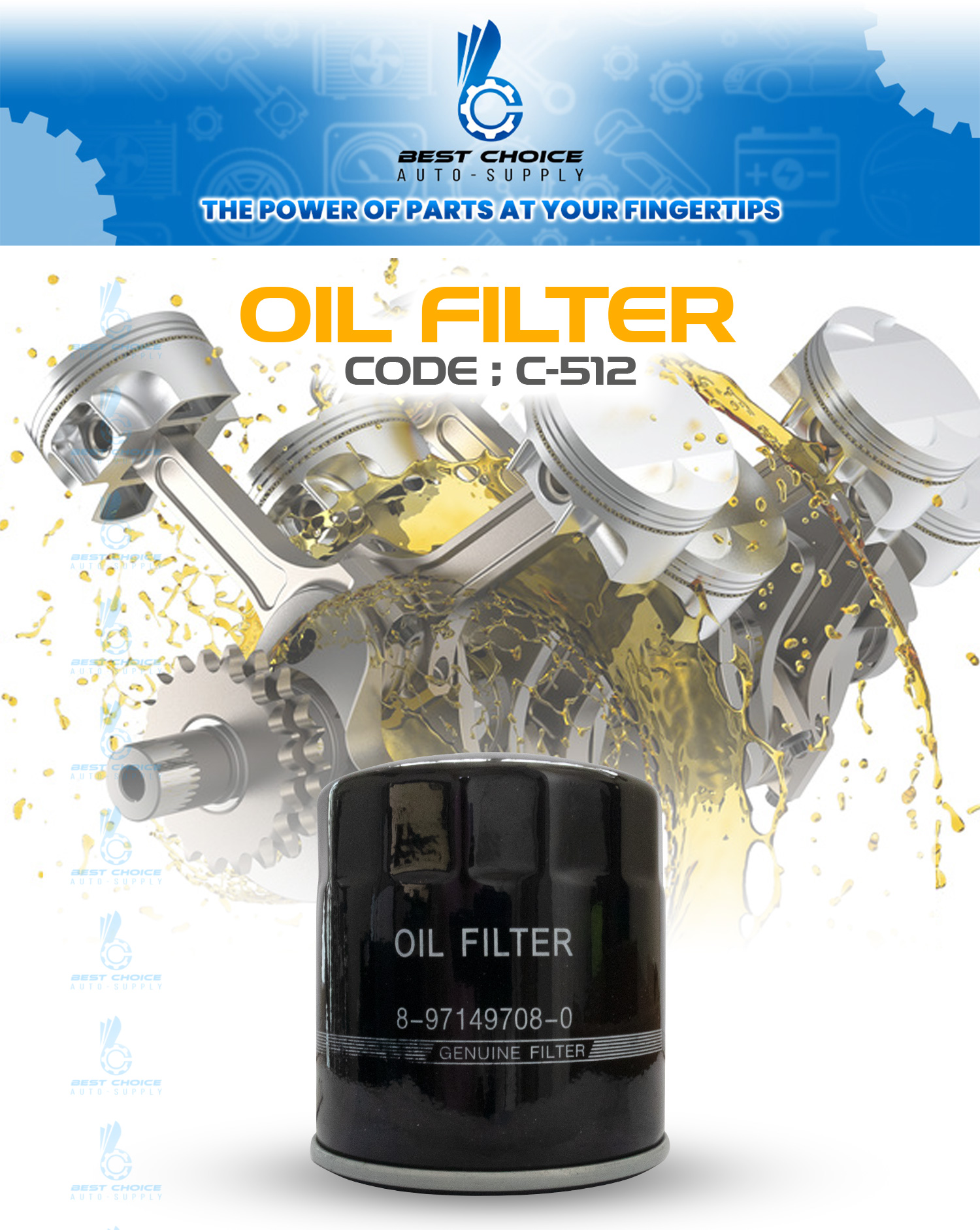 C-512 OIL FILTER CROSSWIND ELF NKR 4JB1 4JA1 FUEGO HI-LANDER | Shopee ...