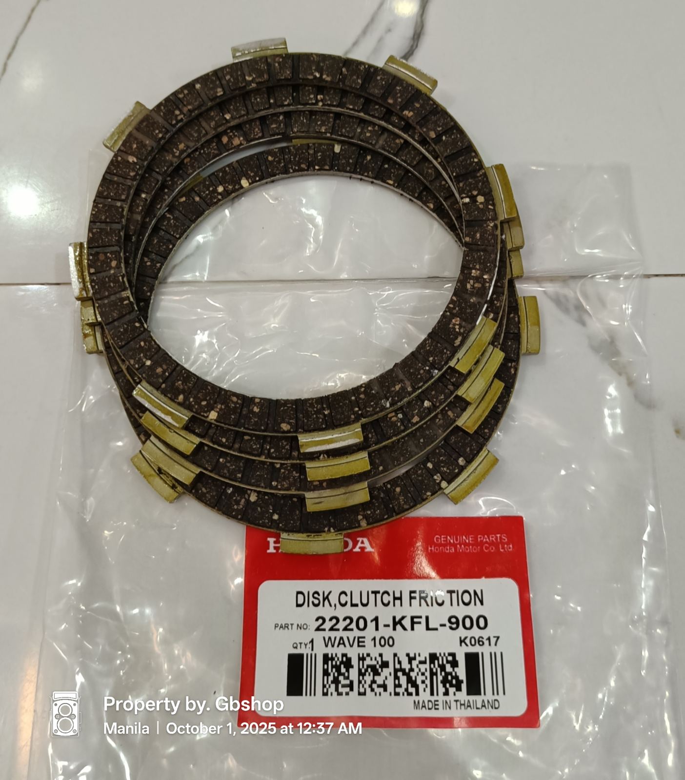 CLUTCH LINING HONDA XRM 110 XRM 100 WAVE 110 WAVE 100 22201-KFL-900 ...