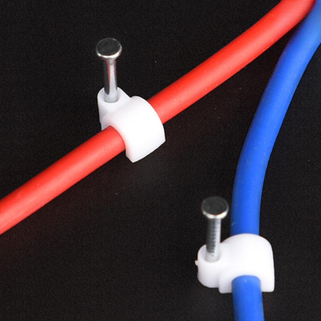 100PCS/Pack Cable Nail Clips PVC Wire Clamps for Ethernet, LAN, TV ...