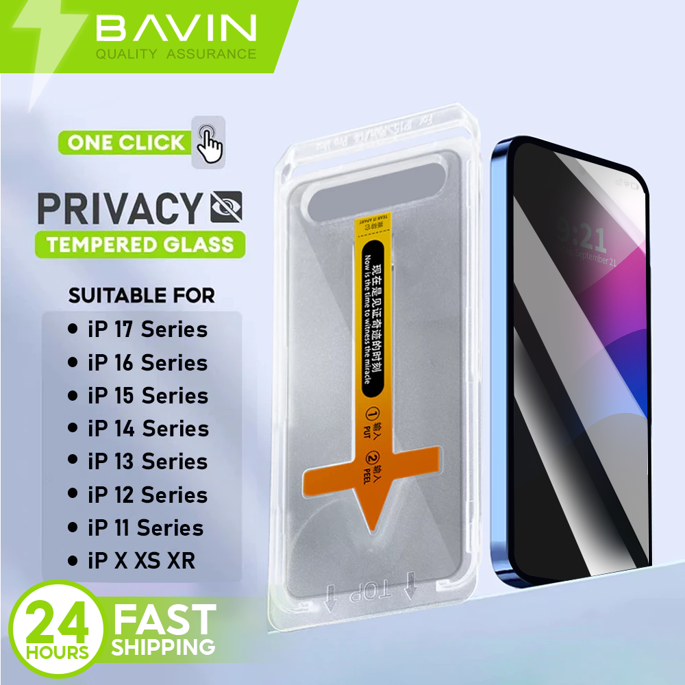 BAVIN Q11 One Click Screen Protector Privacy Tempered Glass for iP X/XS ...
