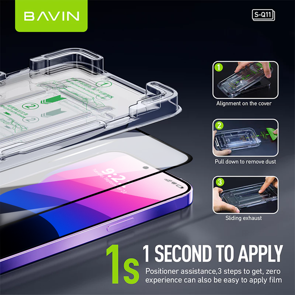 BAVIN Q11 One Click Screen Protector Privacy Tempered Glass for iP X/XS ...