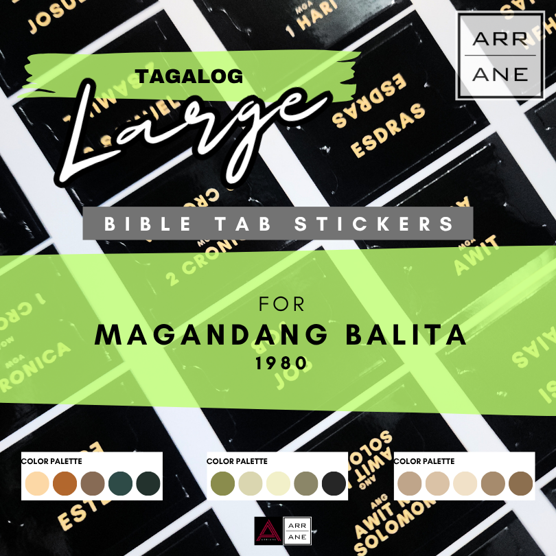 TAGALOG Large-Sized Bible Tab Index Stickers Self-Adhesive Solid ...