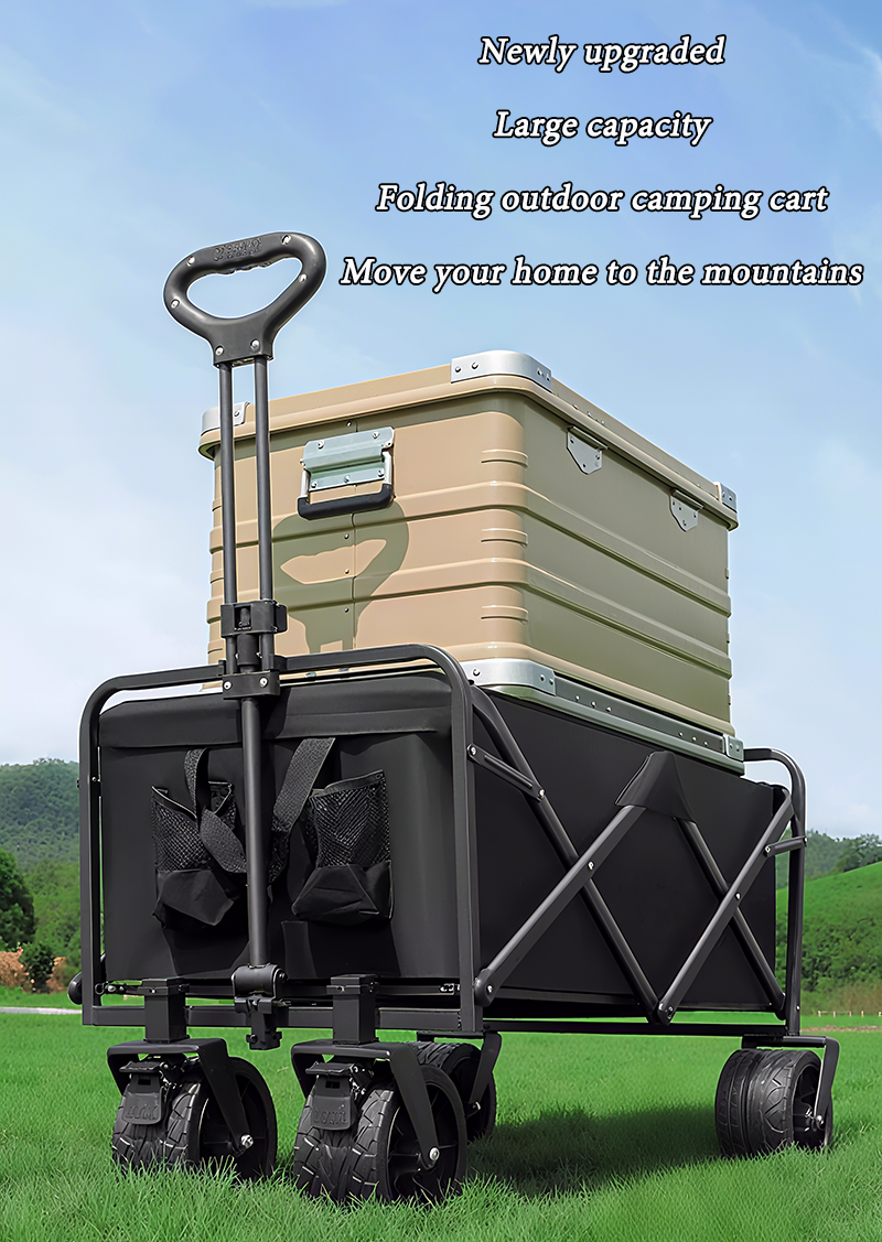 Camping trolley cart wagon trolley With Storage Basket Folding Wagon ...