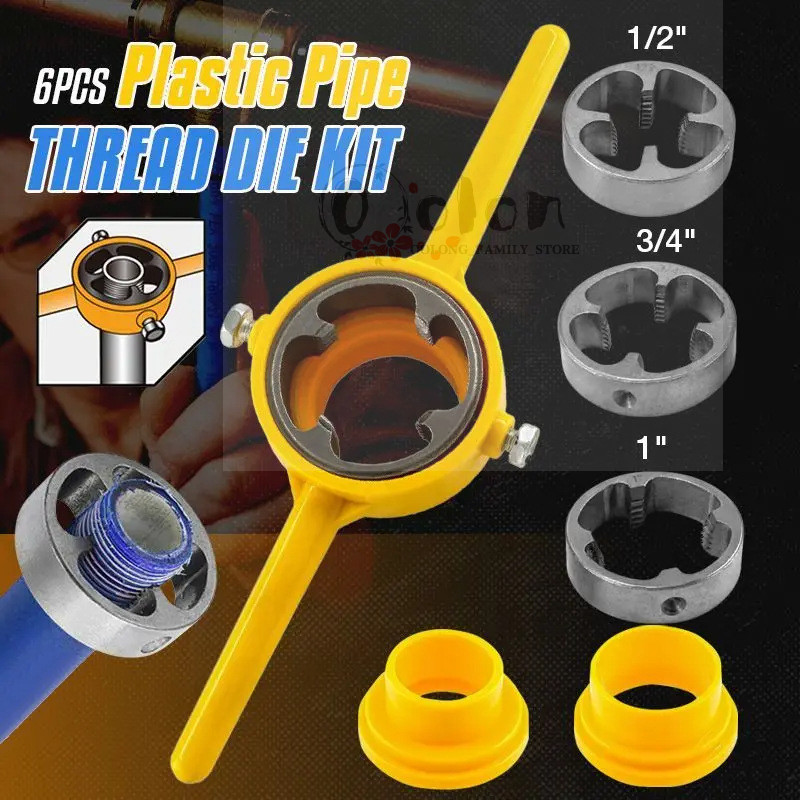 6Pcs/Set Pipe M10 Threading Tool PVC Thread Maker 1/2 3/4 1 Inch Pipe ...