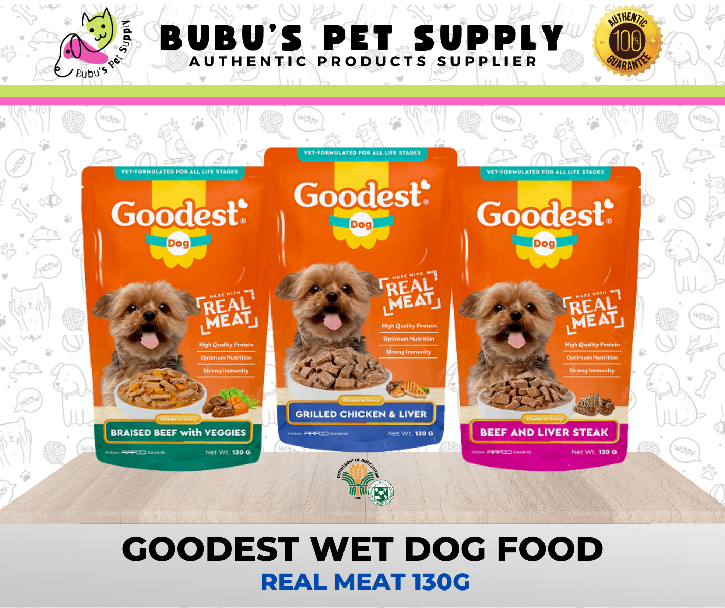 GOODEST WET DOG FOOD 130G REAL MEAT FOR DOGS BEEF CHICKEN LIVER VEGGIES ...