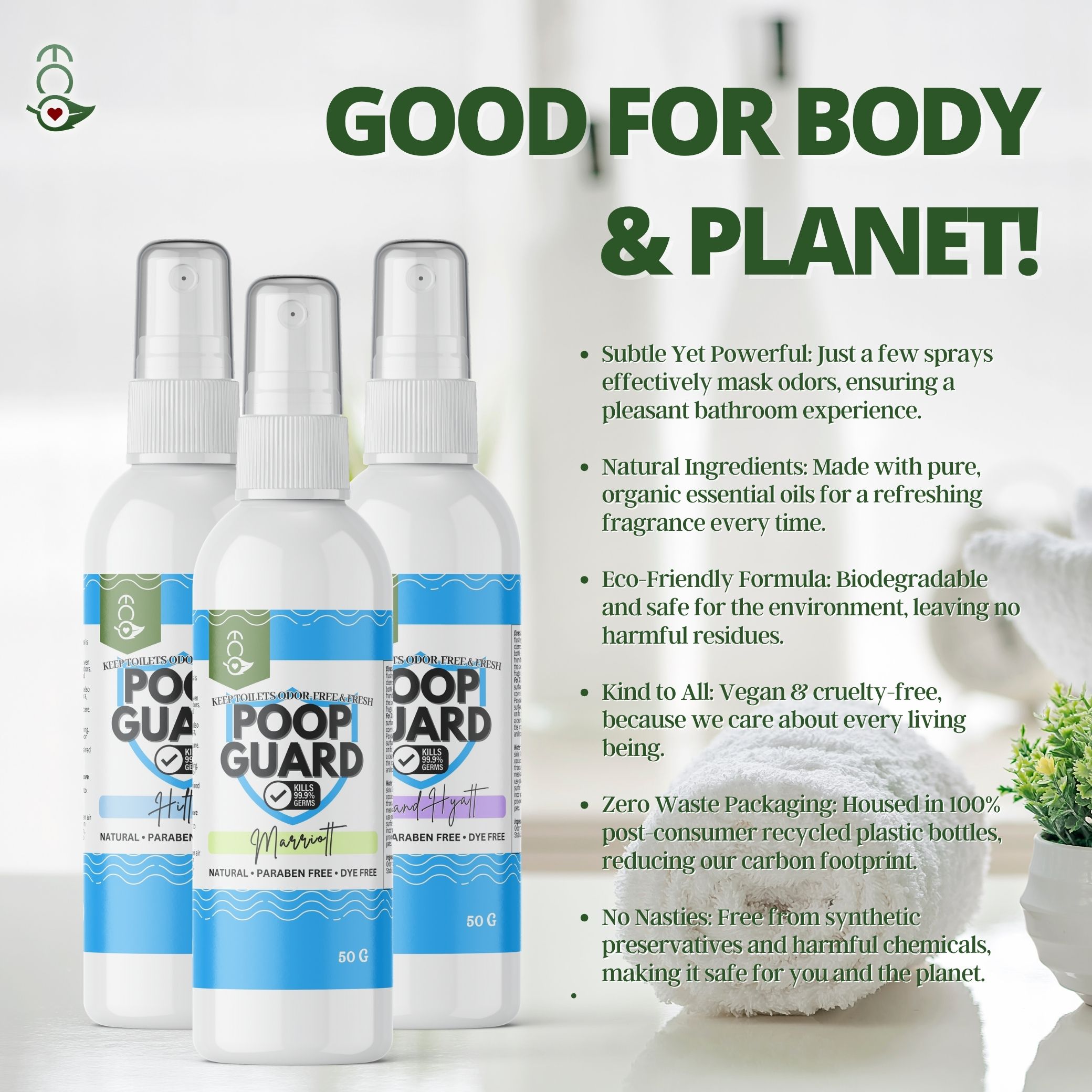 GRAND HYATT PoopGaurd Poop Spray Odor Buster Poop Ninja Poo Spray ...