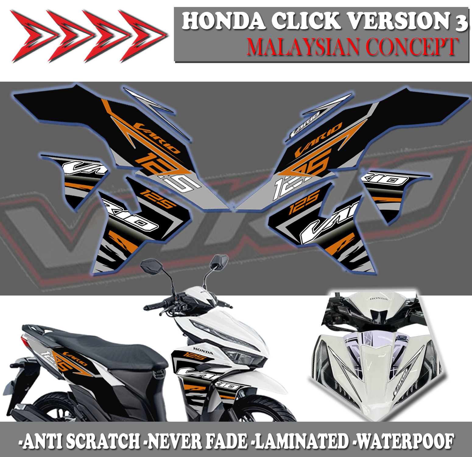 VARIO MALAYSIAN CONCEPT DECALS STICKER FOR HONDA CLICK VERSION 3 ...
