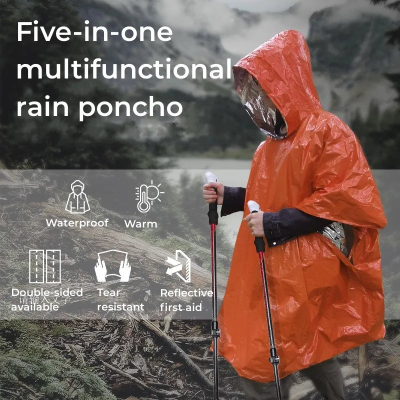 5 Pack Emergency Rain Poncho Reusable Weather Resistant Raincoat for ...