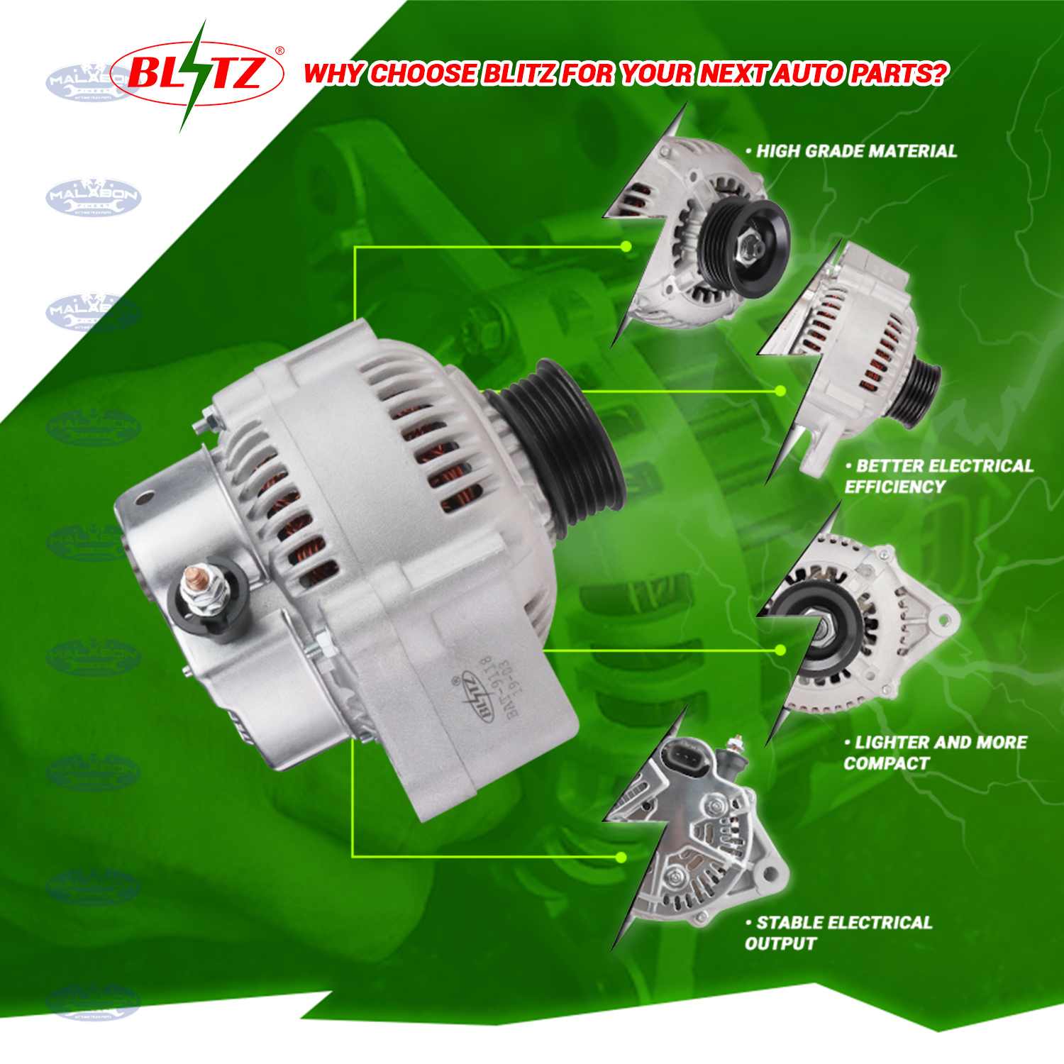 TOYOTA RAV4 2.0 3SFE 1994 - 2000 ALTERNATOR ASSEMBLY 12V / 70A FIVE ...