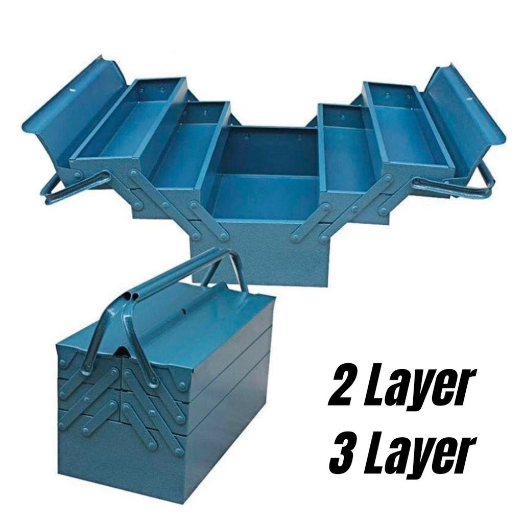Heavy-Duty Metal Toolbox Large Storage Tin Case | Shopee Philippines