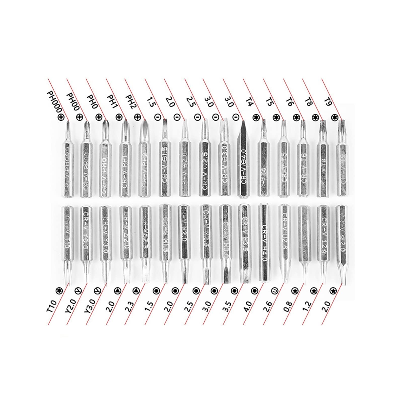 32 in 1 Screwdriver Set Multi-size Screw Electronic Screwdriver Head ...