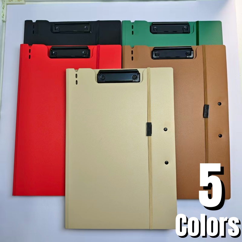 Long Clipboard with Cover File Folder with Strap Double Clips Paper ...