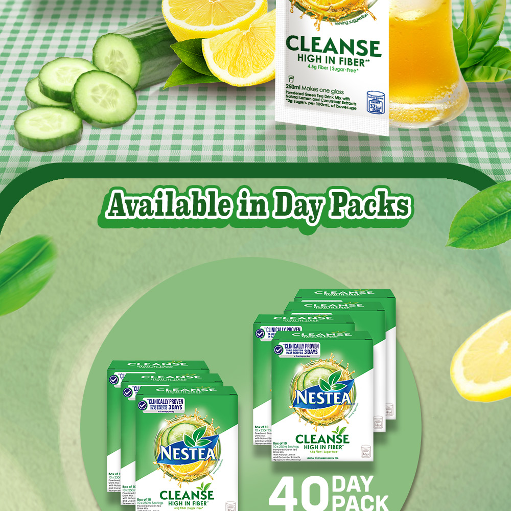 Nestea Cleanse Lemon Cucumber Powdered Green Tea with Fiber 250ml ...