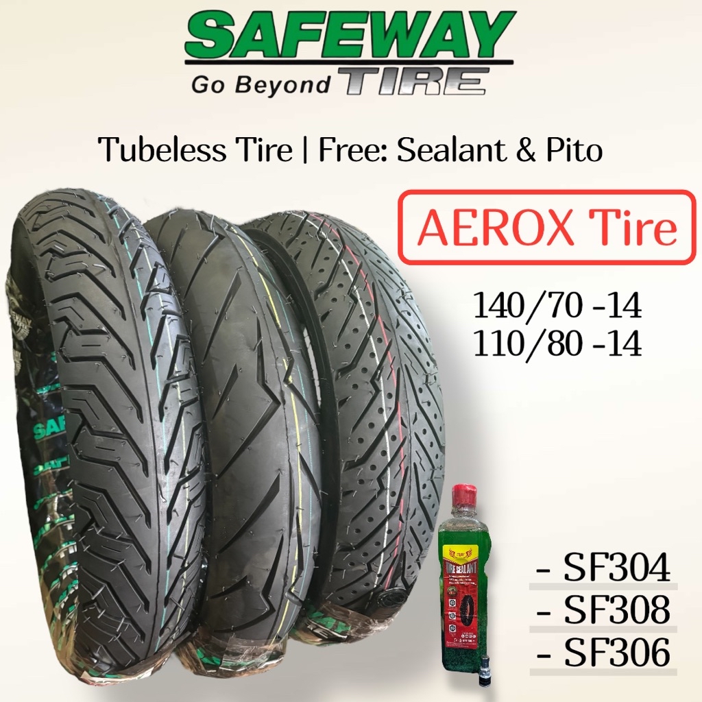 Safeway Tire AEROX TIRE size 14” with Free Sealant and Pito per tire ...