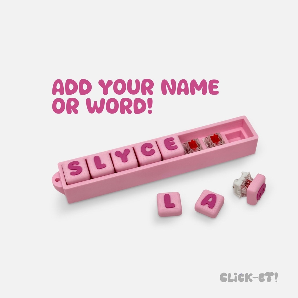 CLICK-ET! Custom Name Clicker Keychain Slycelab 3D Printed Personalized ...