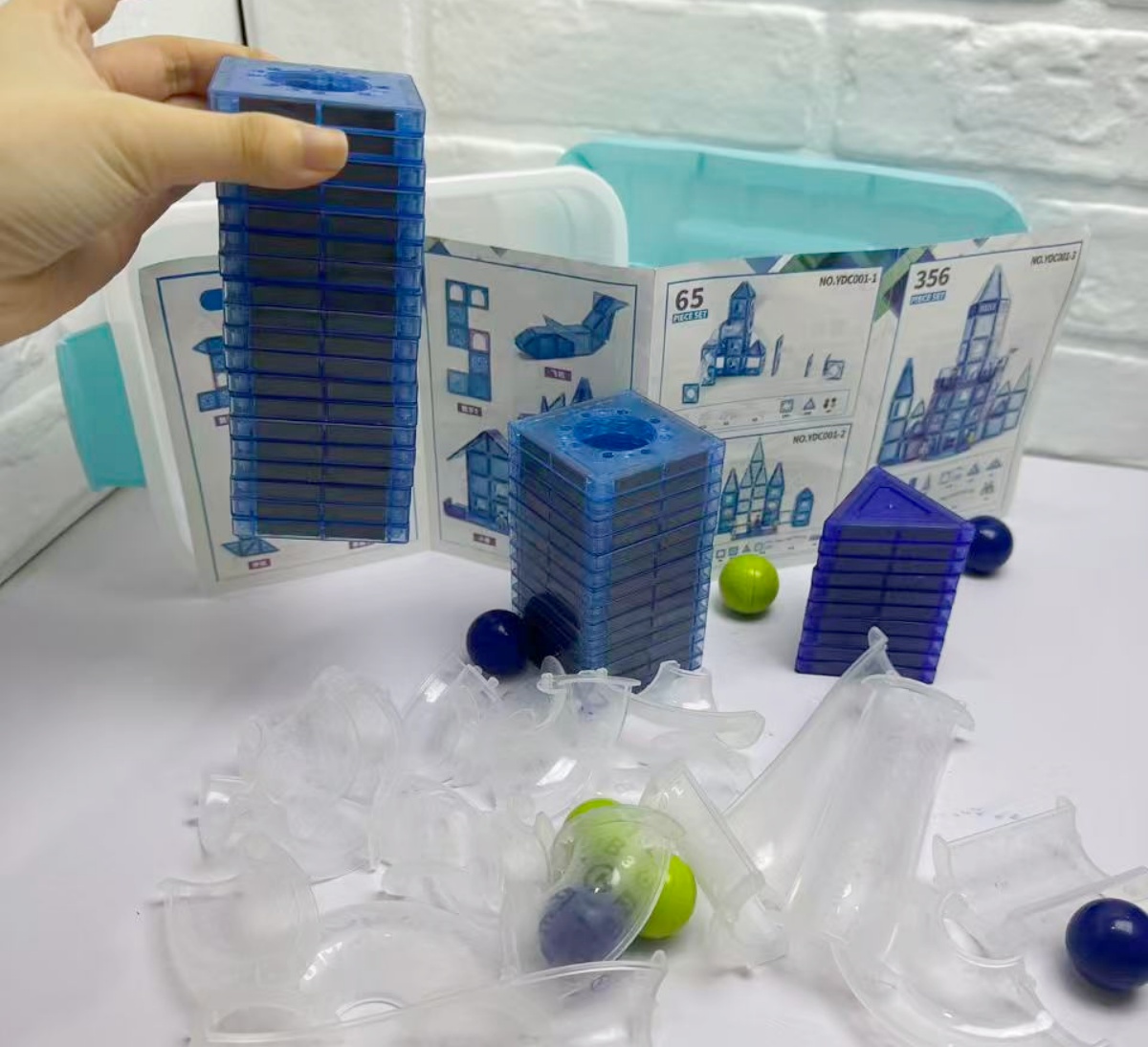 Magnetic Tiles Slide Track DIY Puzzle Toys Large Size Assembly Toys ...