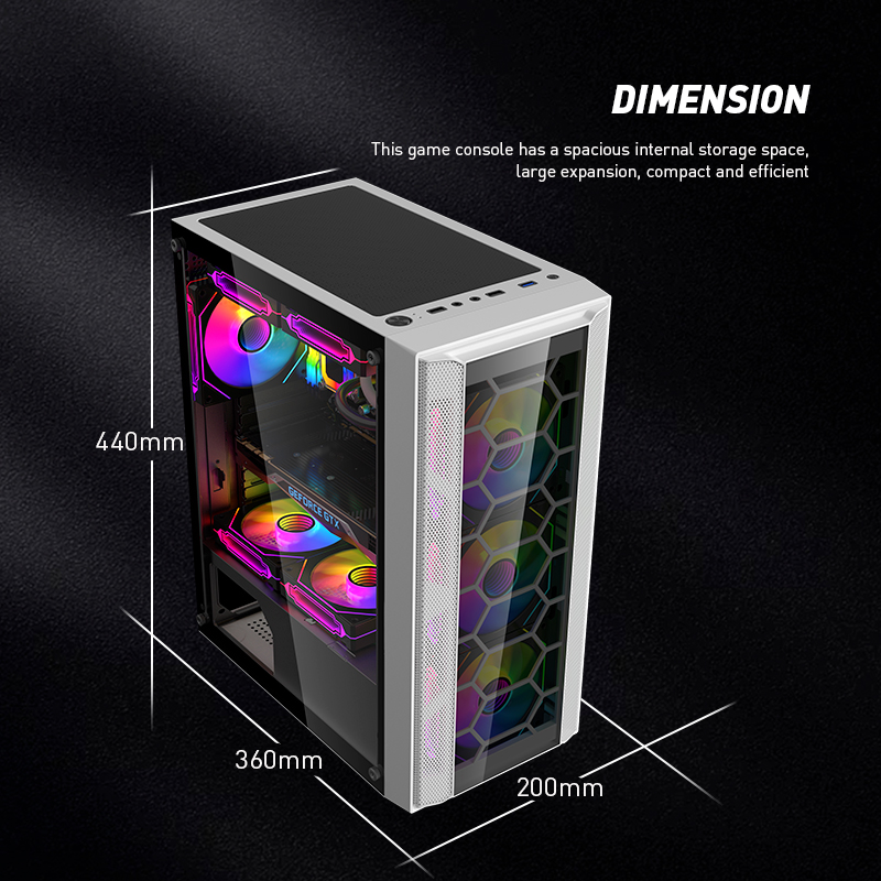 Esgaming F07 Pc Case With Tempered Glass Mid Tower Micro ATX Gaming ...