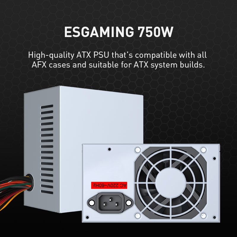 ESGAMING 8cm Fan Computer ATX Power Supply 750W 220V Desktop Gaming PSU ...