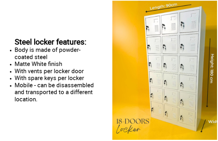 KING | Industrial 18-door Full Steel Locker by Leapify Steel - Durable ...