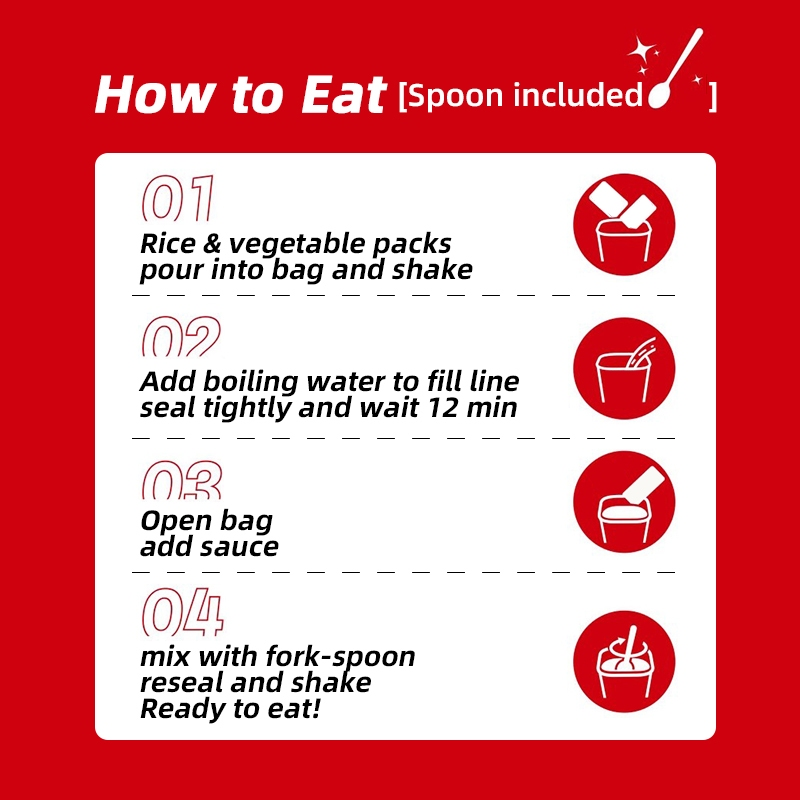 Self heating rice meal Instant Fried Rice With Flavor Fast Food Rice ...