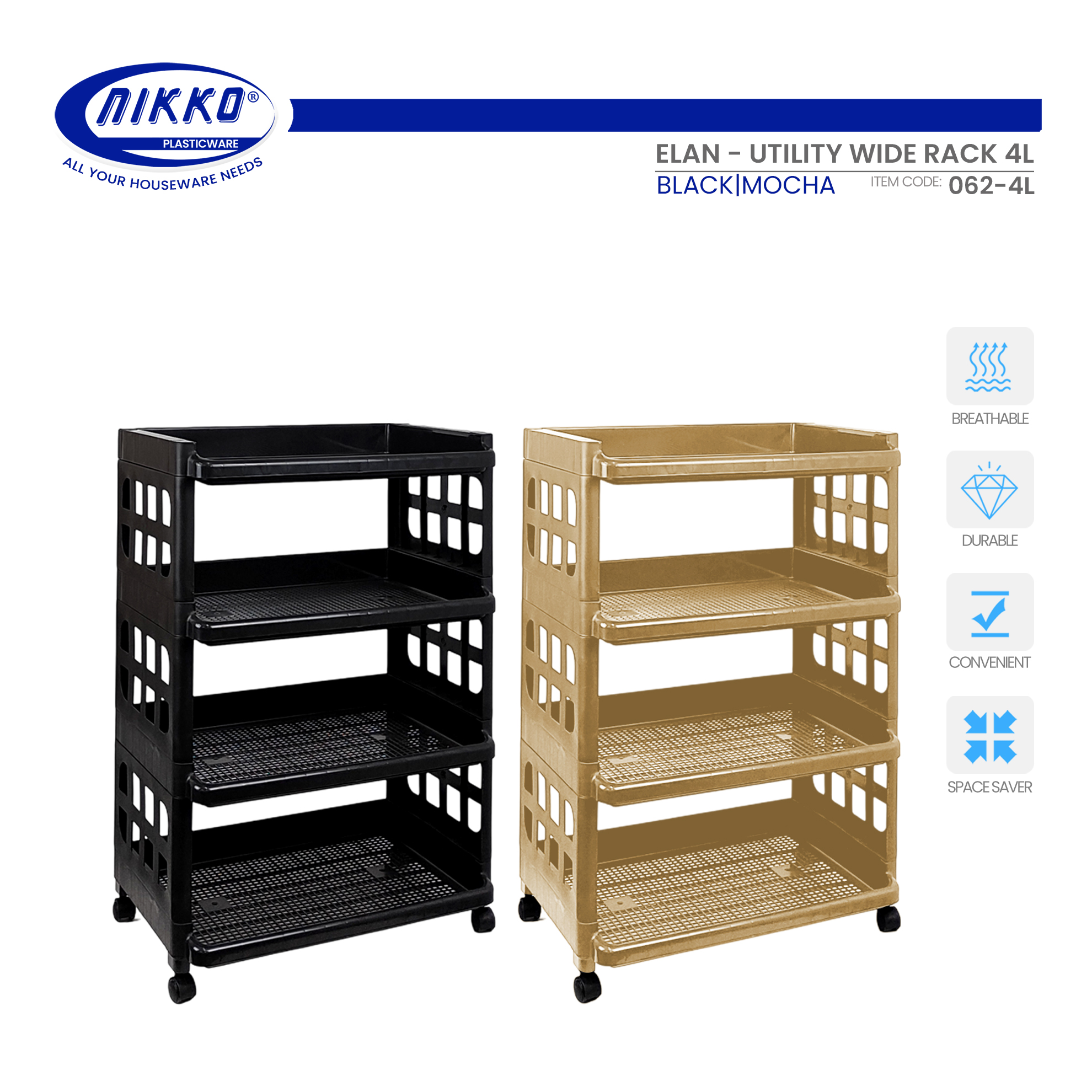 NIKKO Elan Utility Wide Rack | Storage Rack - Sku.062 | Shopee Philippines