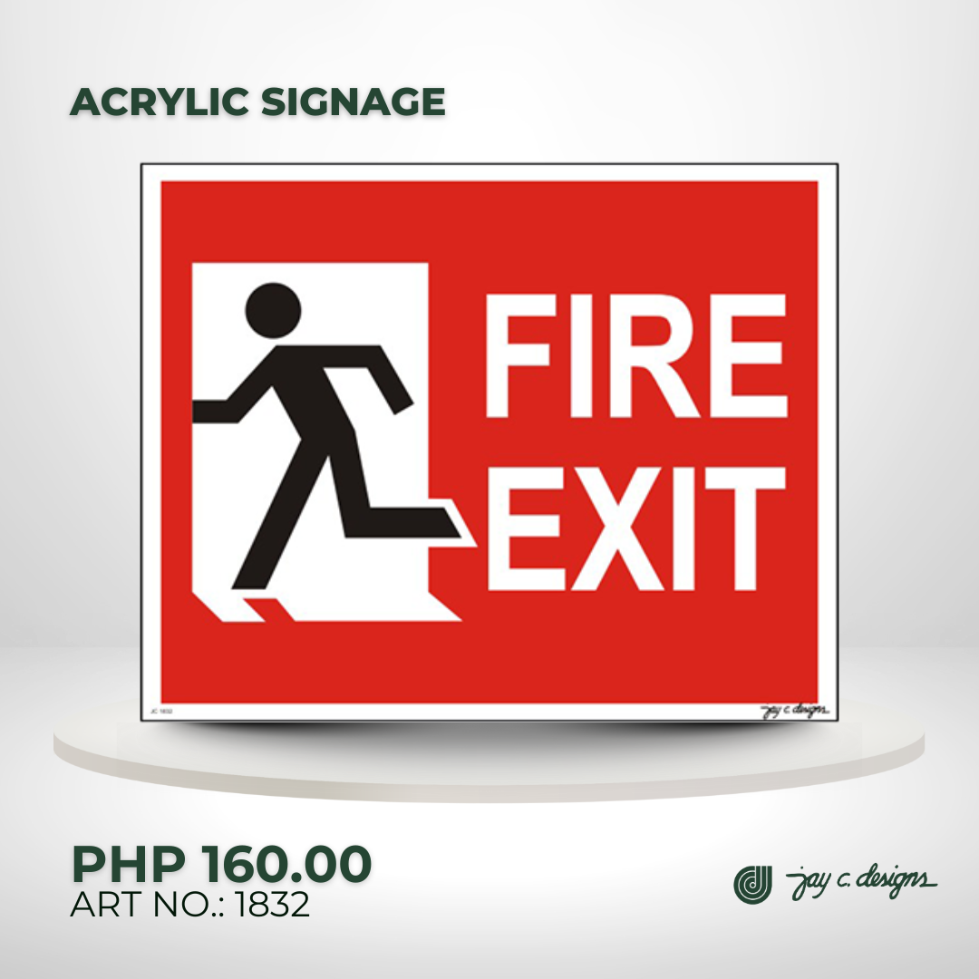 Vinyl Sign Fire Exit Signage - Jay C. Designs - 1832 | Shopee Philippines