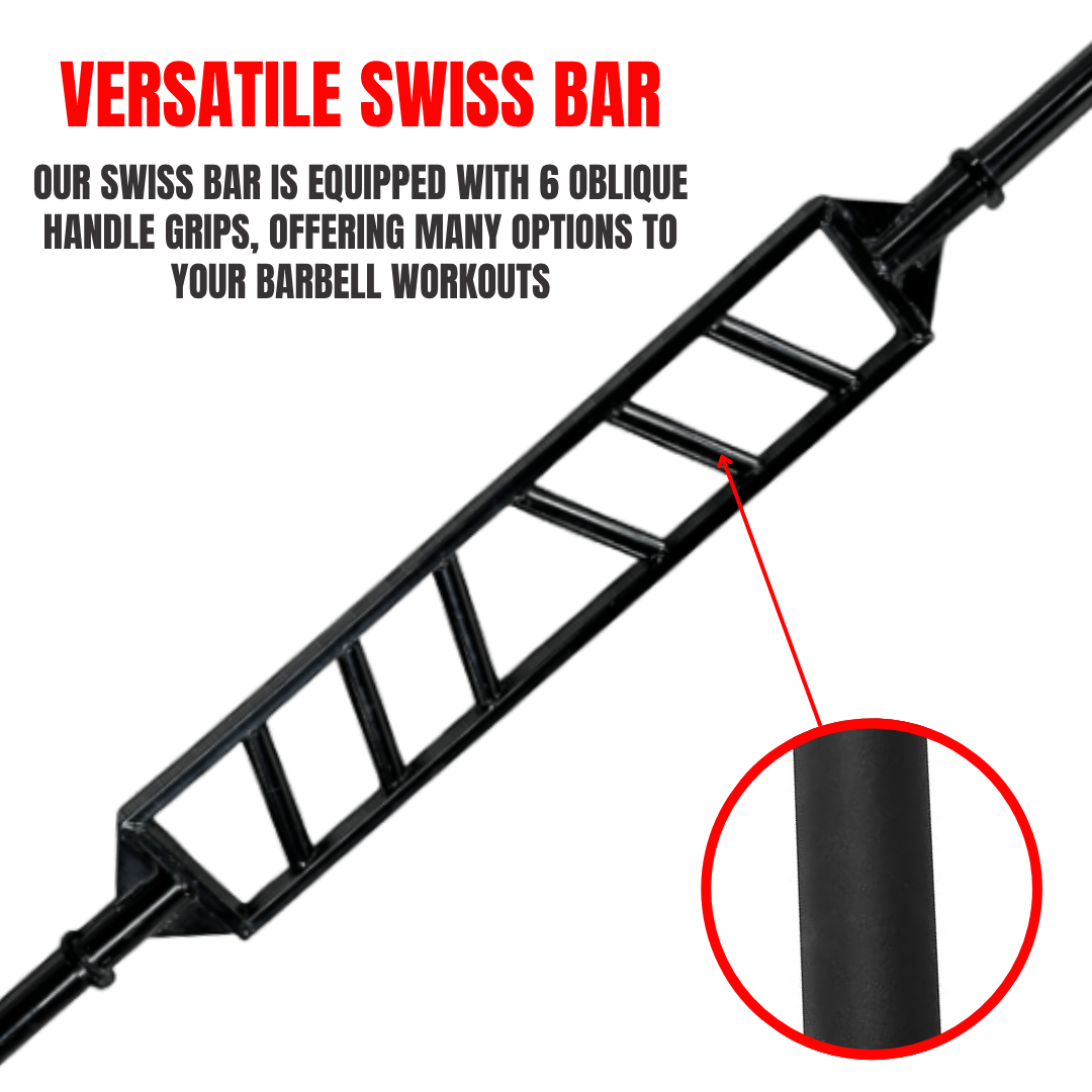 Olympic Swiss Bar Multi-Grip Swiss Bar Ergonomic & Versatile Olympic ...