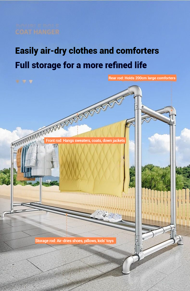 Windproof Clothes Drying Rack Sampayan Ng Damit Heavy Duty Carbon Steel ...