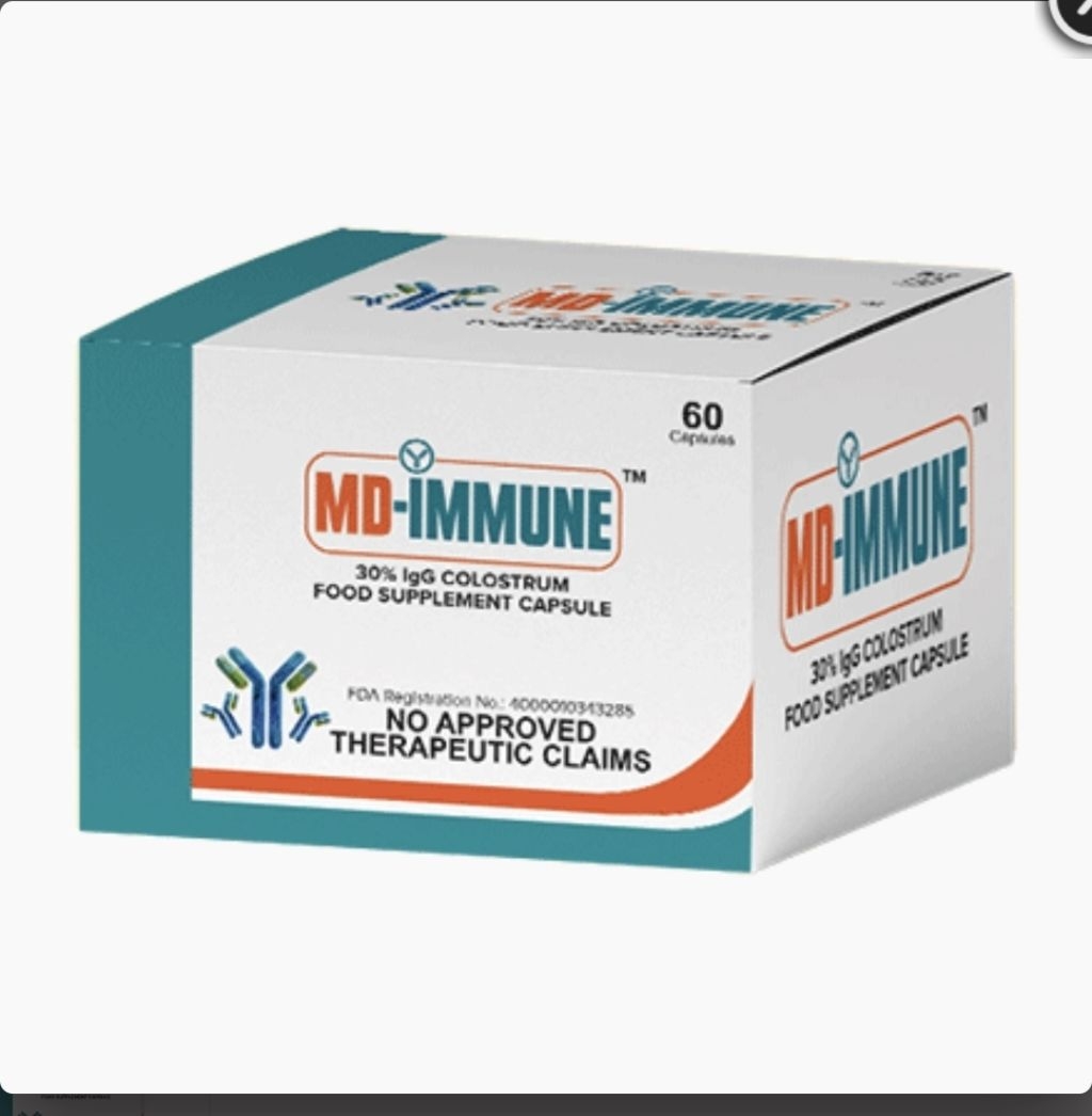 MD-IMMUNE 30% IgG Colostrum food supplement capsule for adult sold per ...