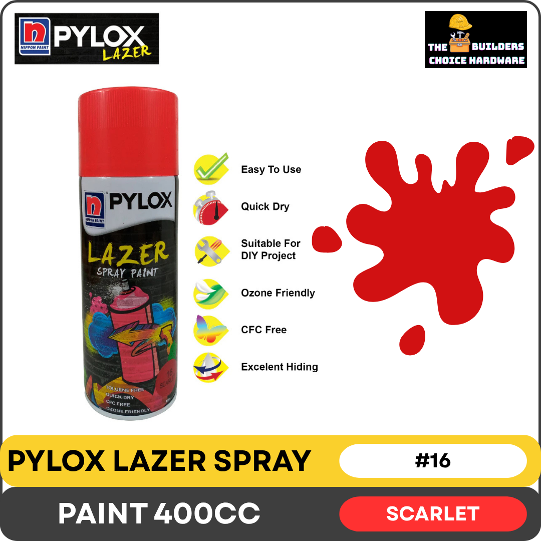 PYLOX #16 SCARLET ORIGINAL LAZER SPRAY PAINT 400CC | Shopee Philippines