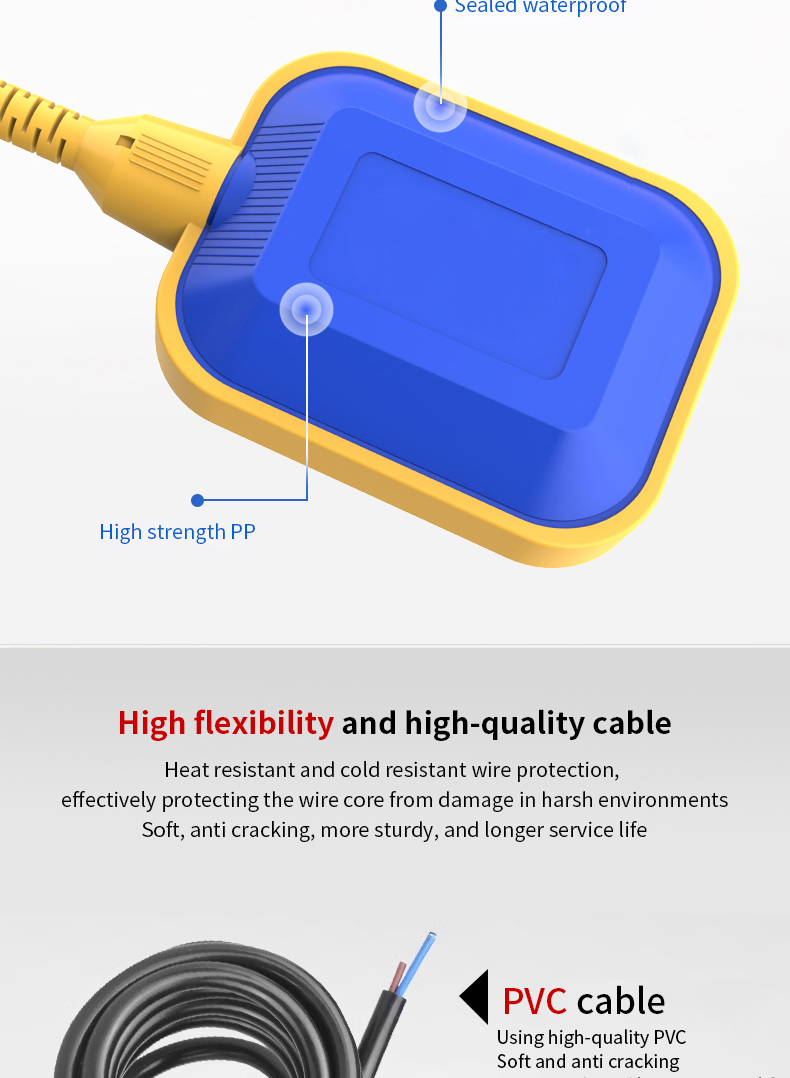 Cable Type Float Switch Liquid Fluid Water Level Controller Sensor 2m 3m 5m 10m 15m | Shopee ...