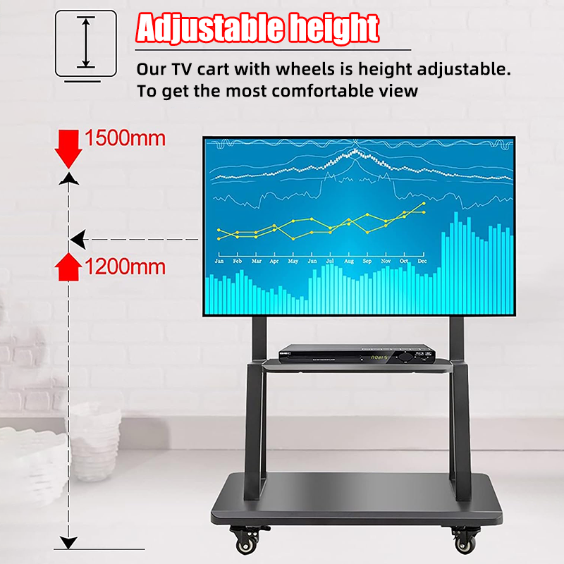 【COD】Mobile TV Stand Height Adjustable Universal 32-75 Inch TV Stand ...