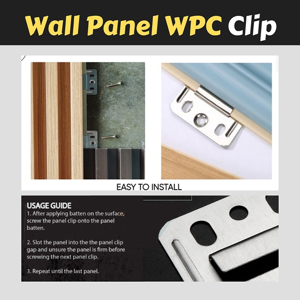 200pcs Wall Panel Clips Metal Clip Fluted Wall Panel For Wpc Wall And ...