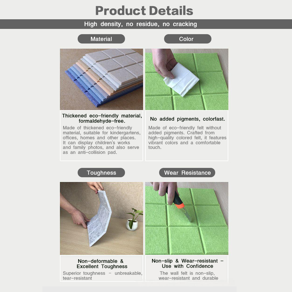 30x30cm felt wall sticker Background Photo Wall Household DIY gird ...