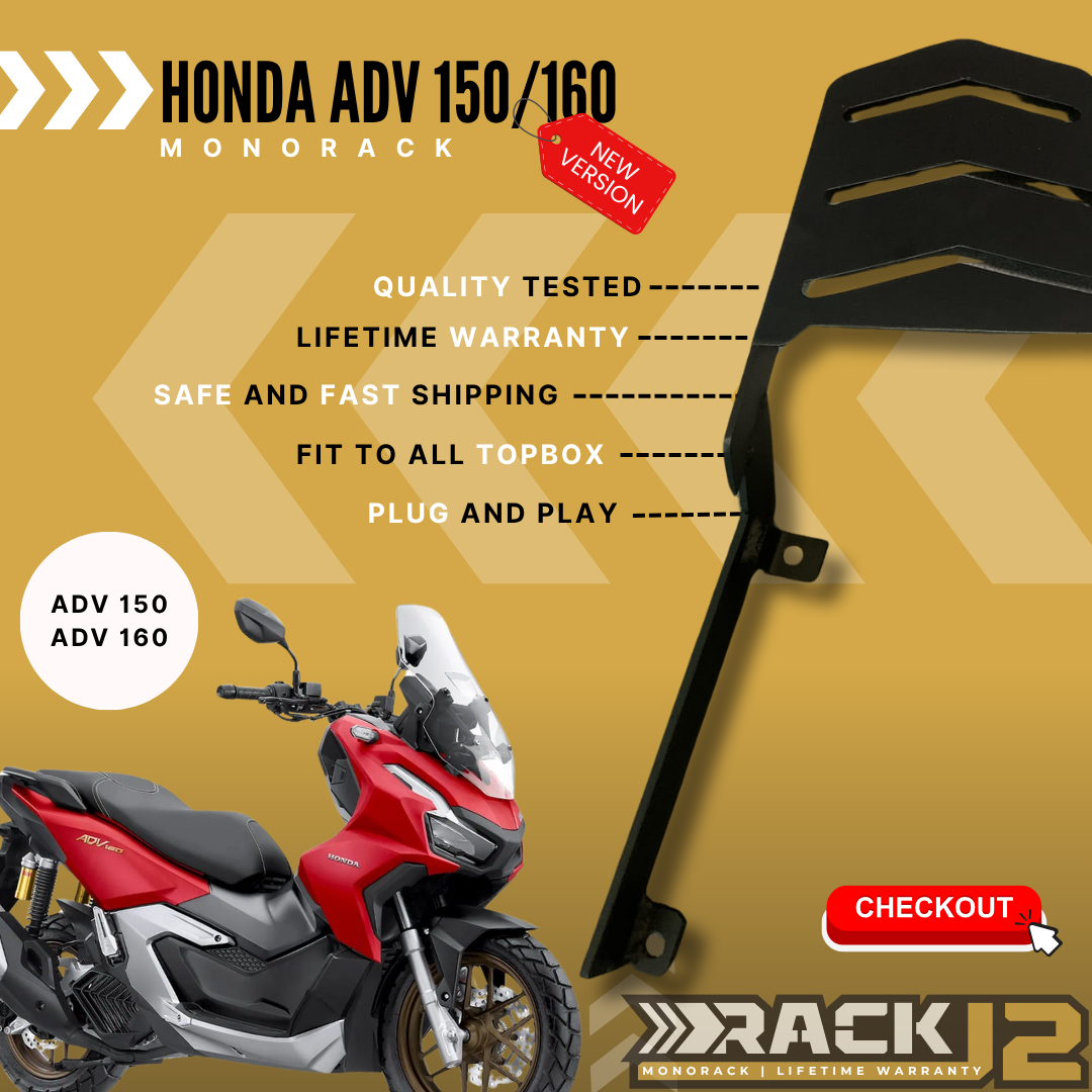 New Honda ADV 150/160 RackJ2 Monorack Bracket Heavy Duty Lifetime ...