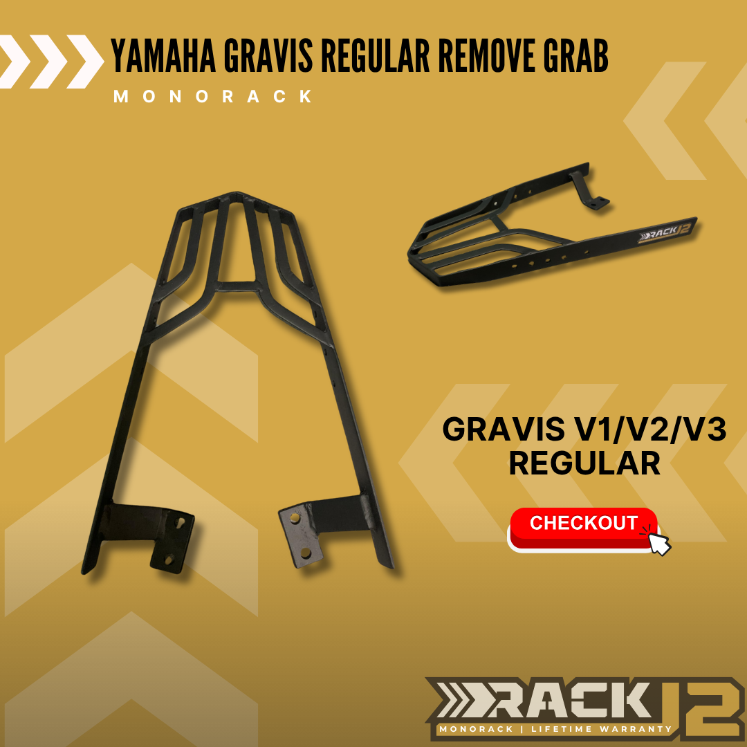 New Yamaha Gravis V1/V2/V3 Stay Grab Bar RackJ2 Monorack Bracket Heavy ...