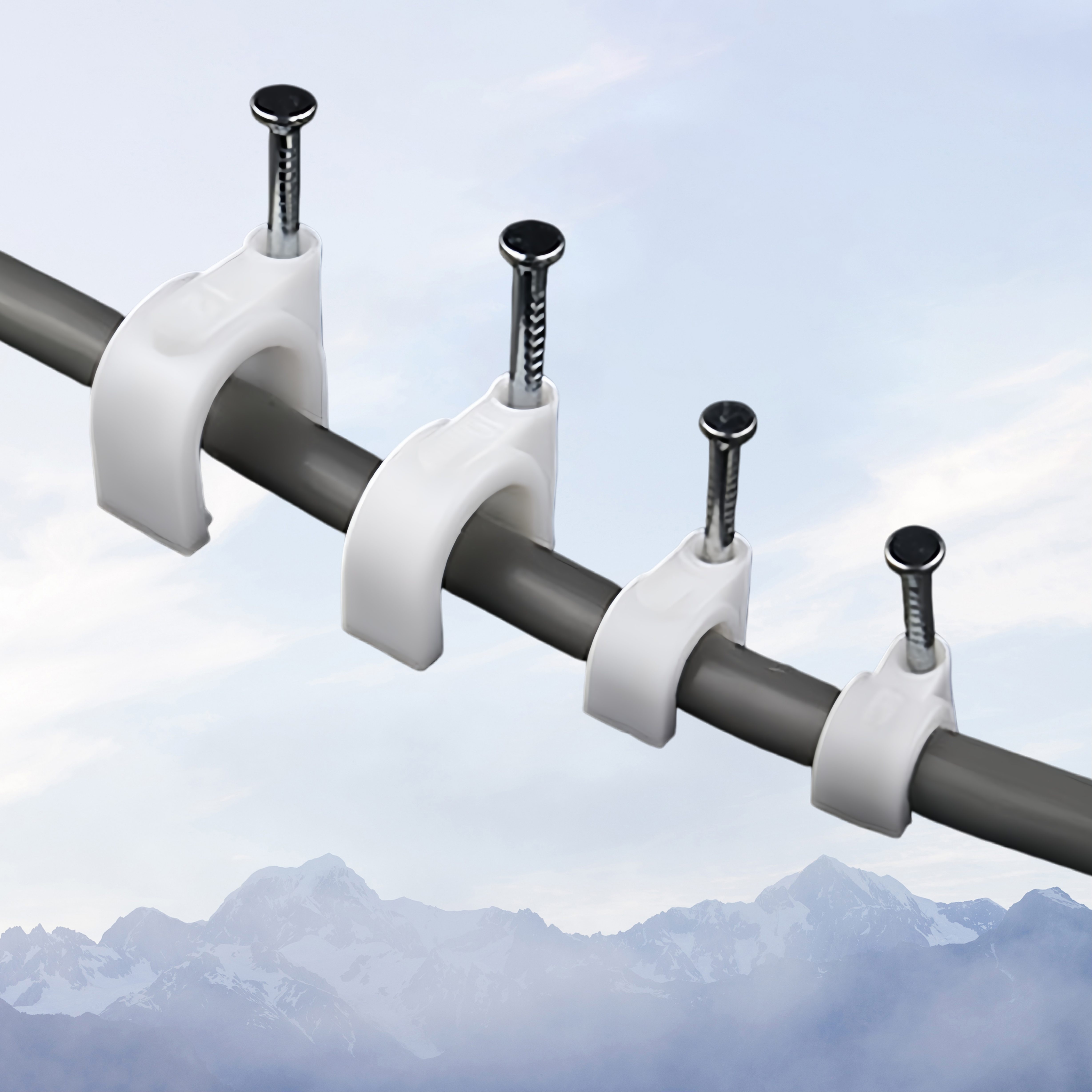 (100PCS/PACK) Cable Nail Clamp PVC Clips Ethernet LAN TV Electric Wires ...