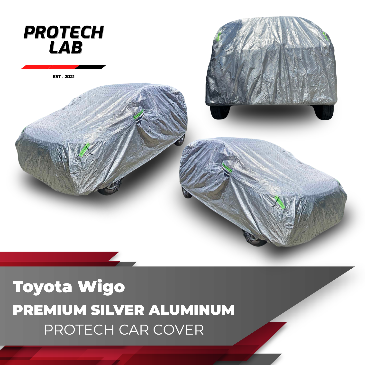 Toyota Wigo Protech Lab - Premium 3-Layered All Weather SILVER Aluminum ...