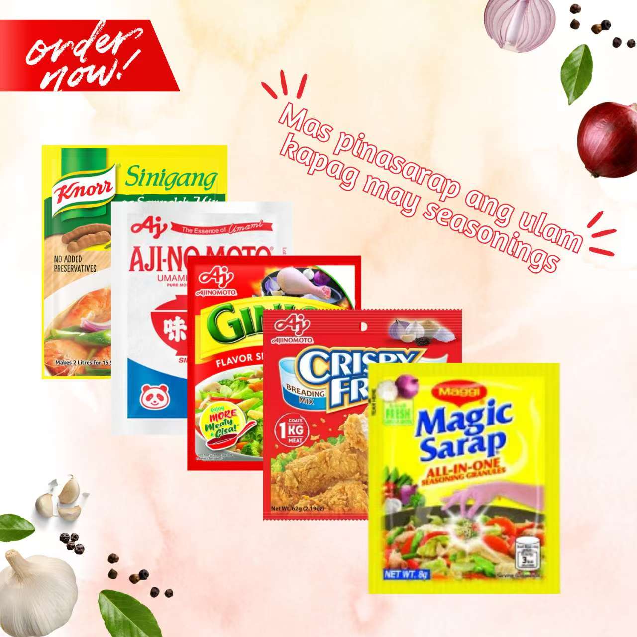 Magic Magic Sarap, A-jinomoto, C-rispy Fry, G-inisa, S-inigang Gabi at ...