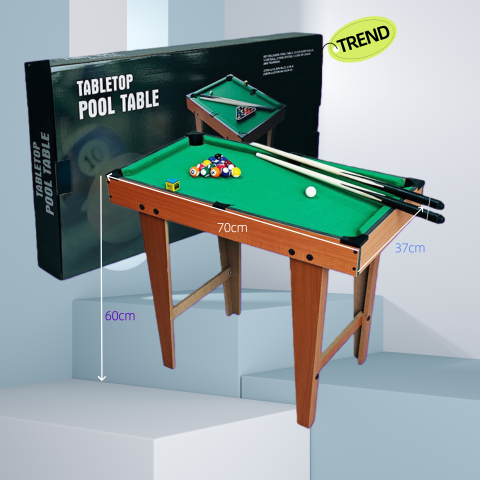 Large Billiard Table Wooden Tabletop Mini Pool Game Set with 16 Color ...
