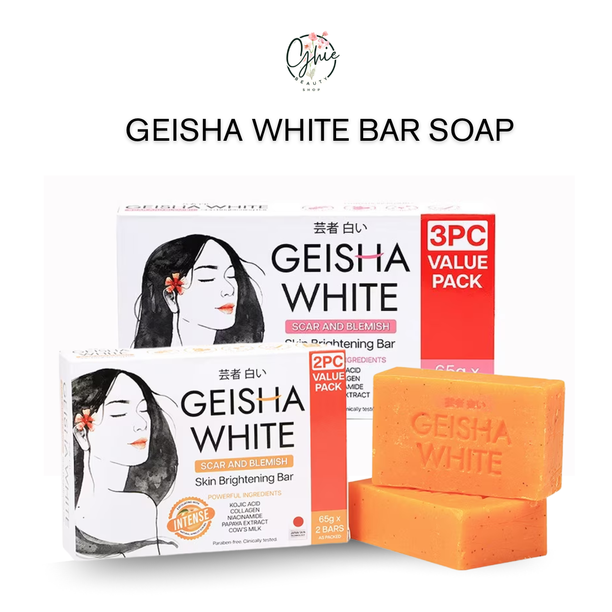 Geisha White Kojic Bar Soap Soap 65g {3 bar soaps in one box!) | Shopee ...