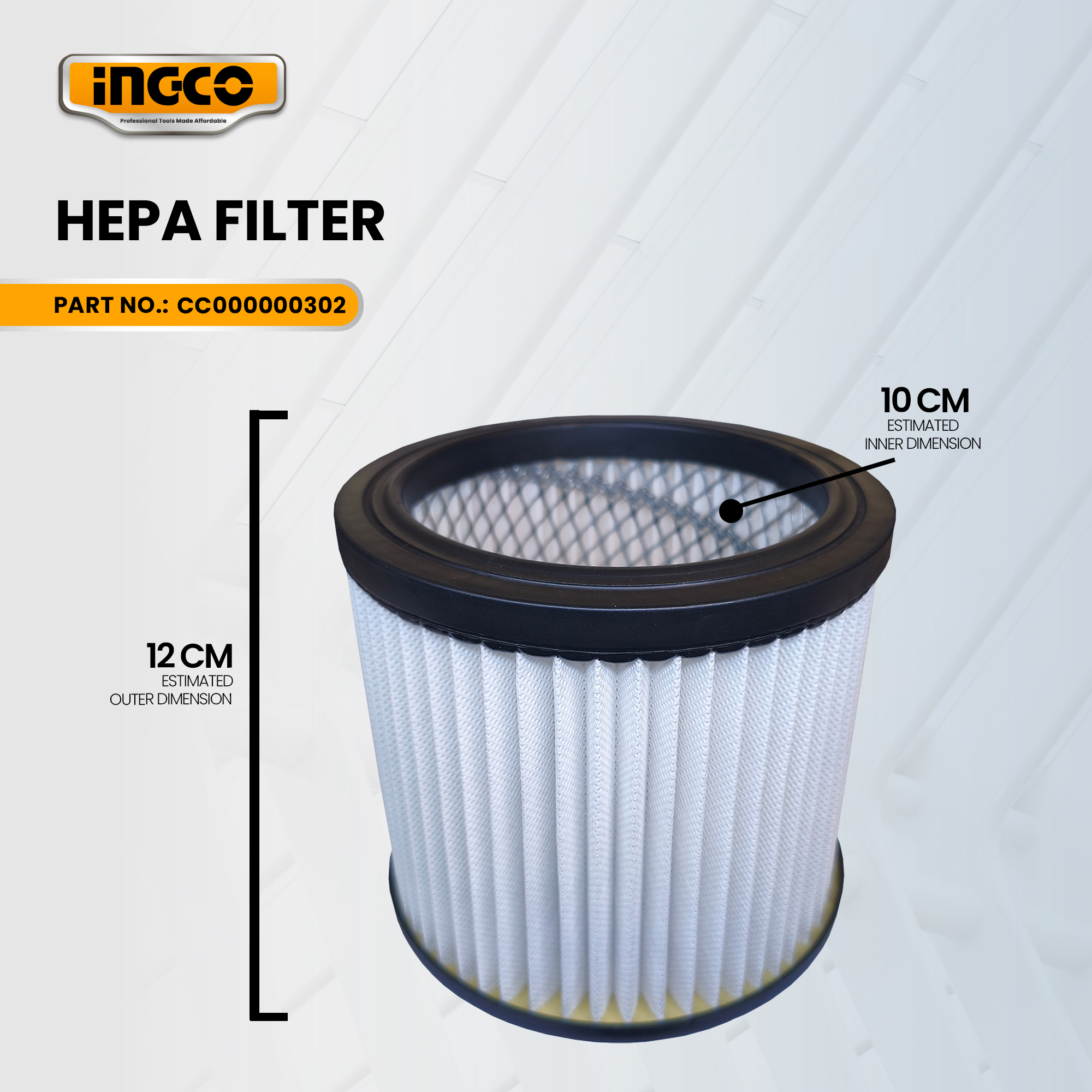 INGCO CC000000302 Hepa Filter For CVLI2005 20V Cordless Vacuum Cleaner ...