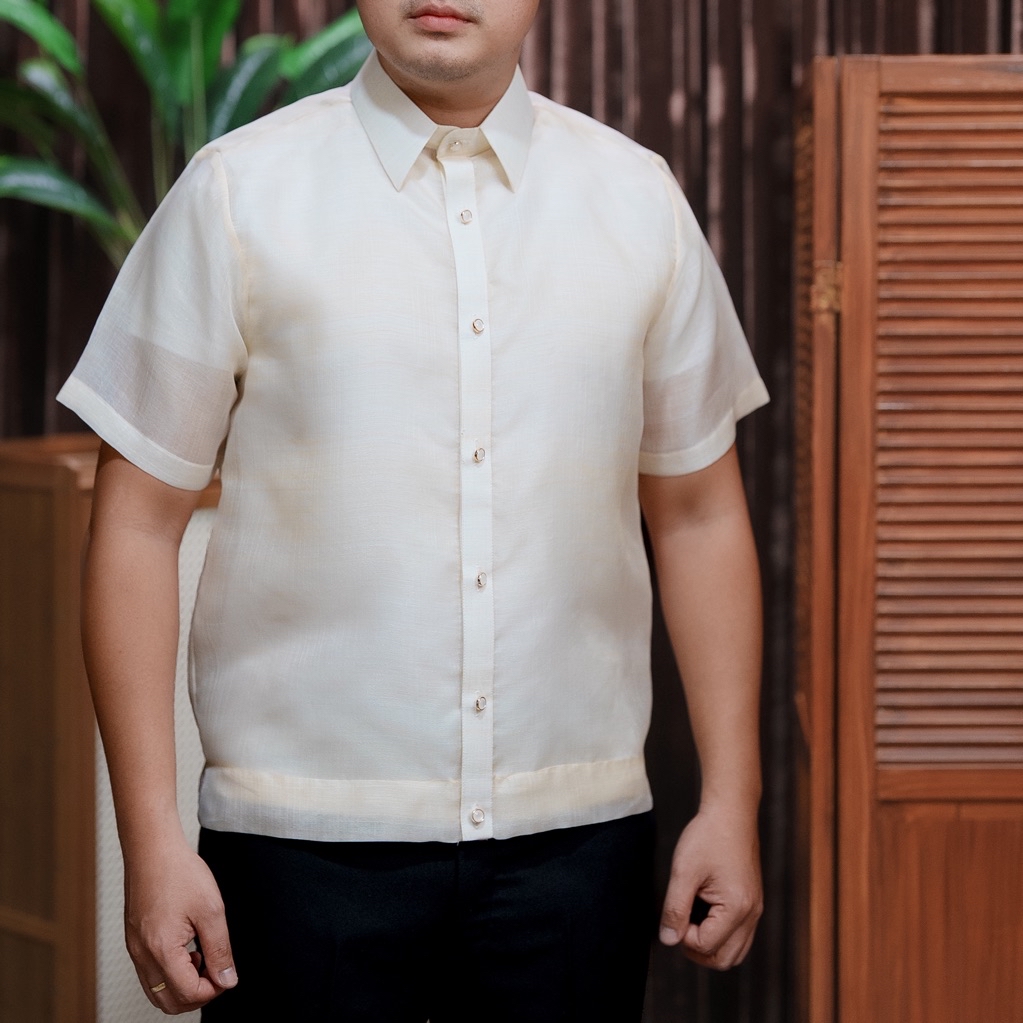 Pinya Cocoon Polo Jacket Barong | Plain with free PH flag pin | premium ...