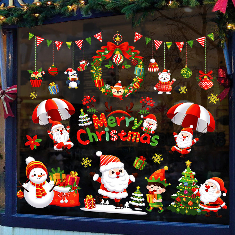 New Christmas Snowman Glass Stickers Decoration Windows Christmas ...