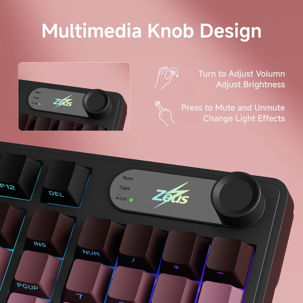Zeus V102Pro 99-Key Membrane Gaming Keyboard Wireless Bluetooth Smart ...