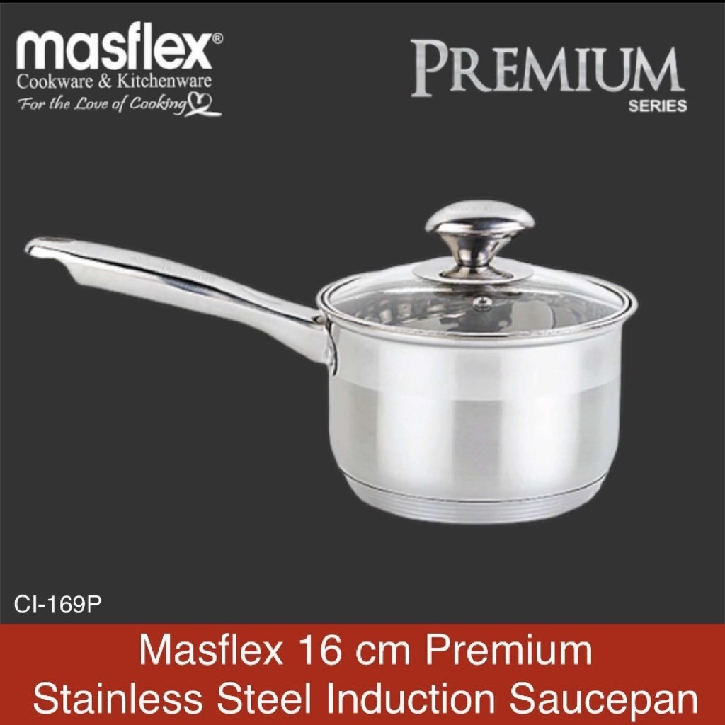 Masflex 16 cm Premium Quality Stainless Steel Induction Saucepan with ...