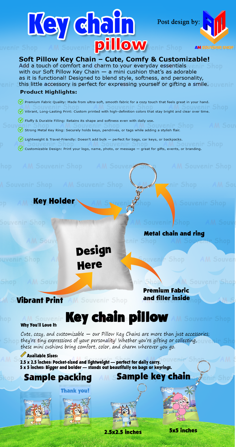 Safari Pillow Keychain - Safari theme design - safari keychain souvenir ...