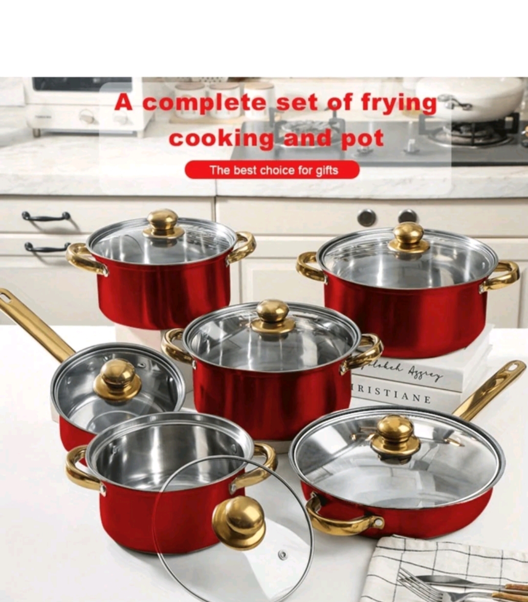 10-Piece Multifunctional Kitchen Cookware Set, Including 5 Stainless ...