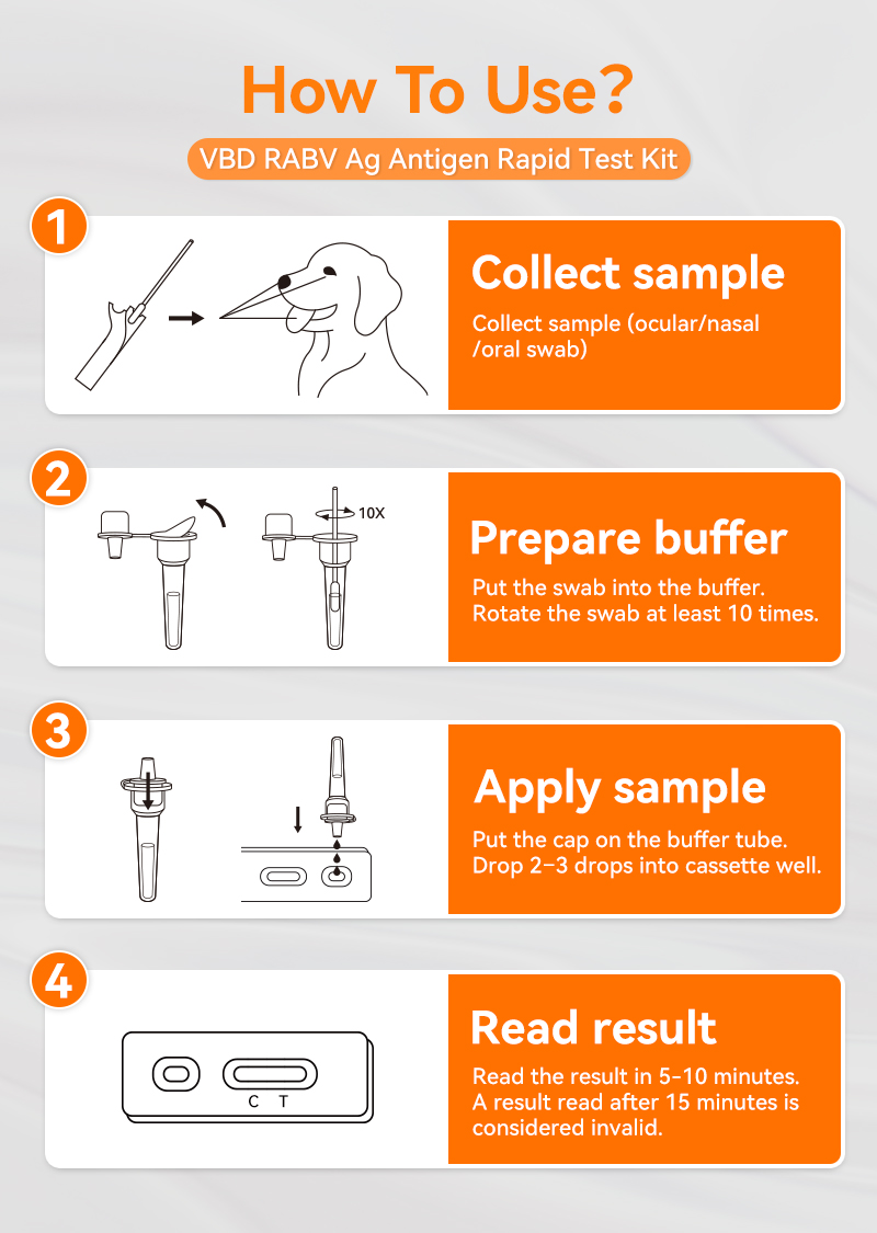 PUAINTA VBD Rabies Virus(RABV) Antigen Test Kit For Dog and Cat Home ...