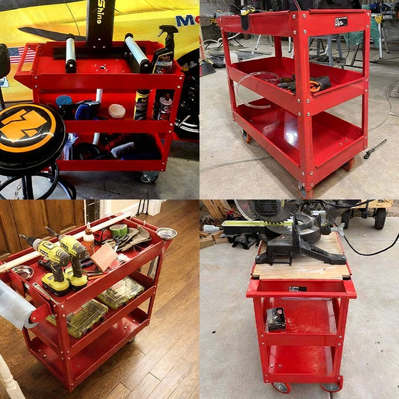 3 Layer Trolley Hand Push Tool Cart Heavy Machinery Workshop ...